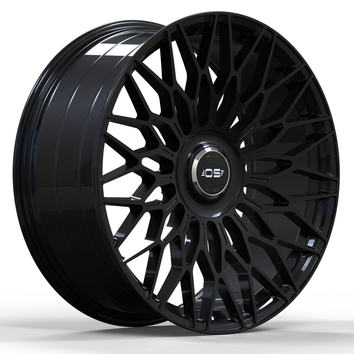 OS Wheels FF01 Flow Forged Gloss Black with Floating Caps – OSWheels
